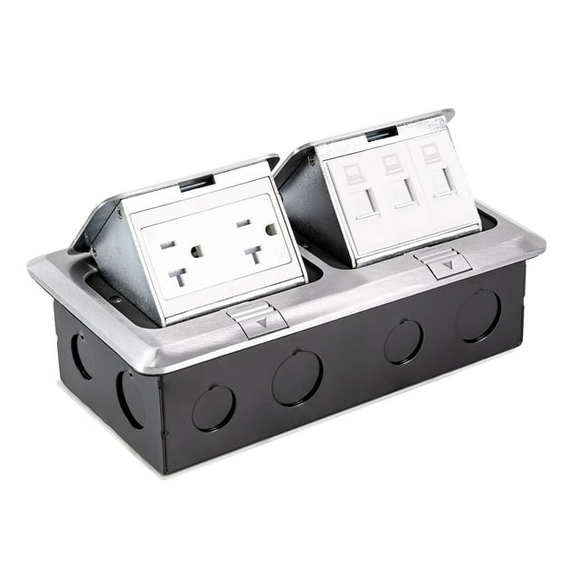 Pop Up Floor Electrical Outlet Kitchen Countertop Outlet 3 x LAN 2 x ...