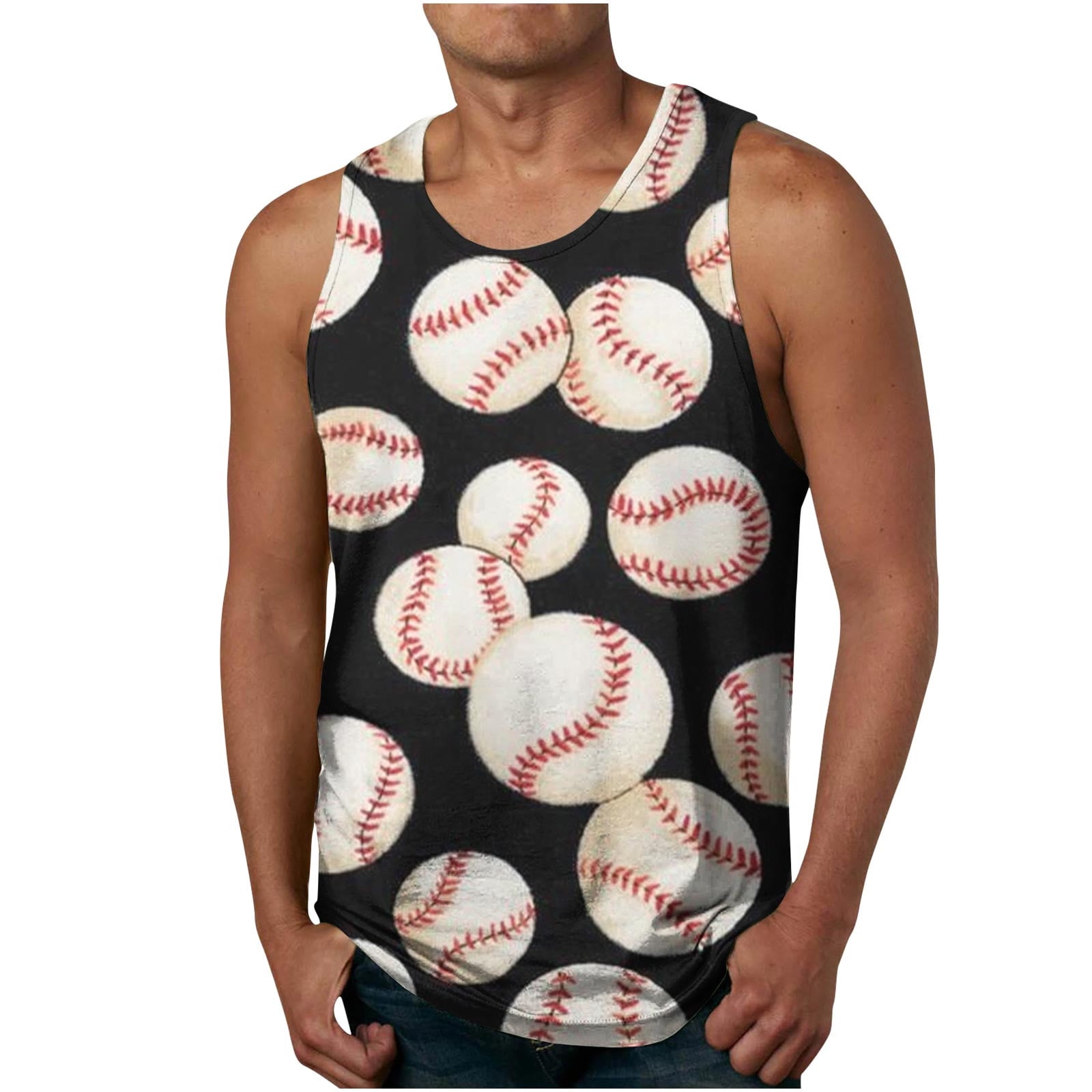 Click here for Lsljs Baseball Tank Tops For Men Summer Casual Sle... prices