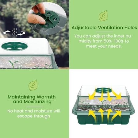 Seedling Tray with Transparent Cover Resusable Plastic Seedlings ...