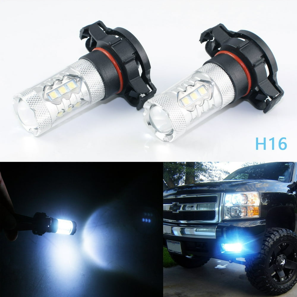 Xotic Tech 2x Ice Blue 10000K 80W Cold White H16 5202 2504 LED Bulbs ...