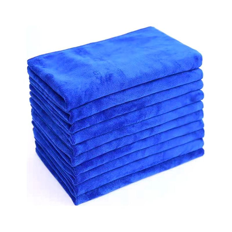 Paquete de 10 paños de microfibra azules, paños de limpieza para coche ...