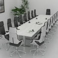18 Person Modular Powered Rectangular Boardroom Table Metal T Bases ...