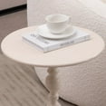 Cream White Vintage Metal Coffee Table End Table, Round Side Table for ...