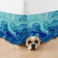 Abstract Marble Bed Skirt Bed Skirts Queen Size 16 Inch Drop, Turquoise ...
