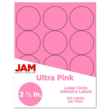 JAM Paper Circle Label Sticker Seals, 2.5 inch Diameter, Black, 120 ...