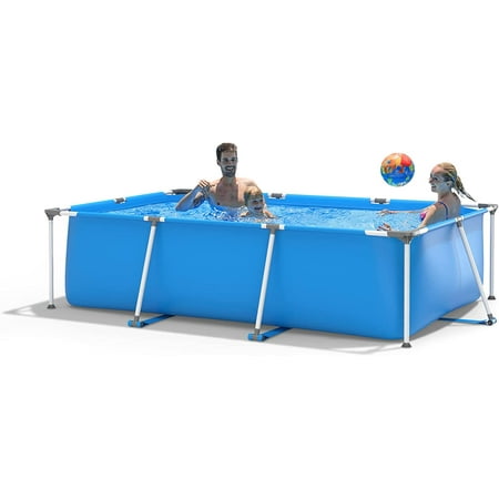 Swimming Pool, 3M x 2M x 0.8M Above Ground Rectangular Steel Frame Pool ...