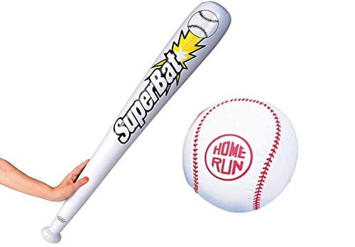 Baseball PARTY DECORATIONS - Inflatable BASEBALL & BASEBALL BAT Inflate ...