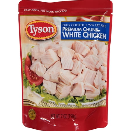 Tyson Premium Chunk White Chicken Breast, 7 oz Pouch - Walmart.com