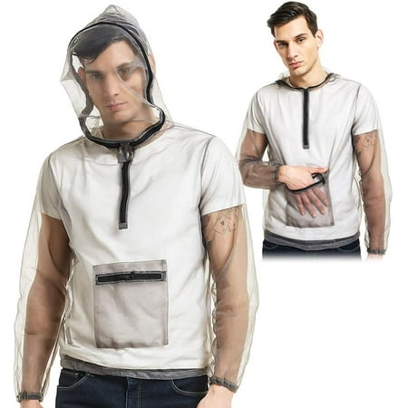 Bug Jacket with Hood,Mosquito Repellent Net Clothing Insect Proof Mesh ...