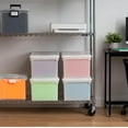 File Box, File Organizer w/Hinged Split Lid for Letter File, Important ...