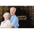 5 x 3 ft Happy Retirement Backdrop, Black Gold Retirement Party ...