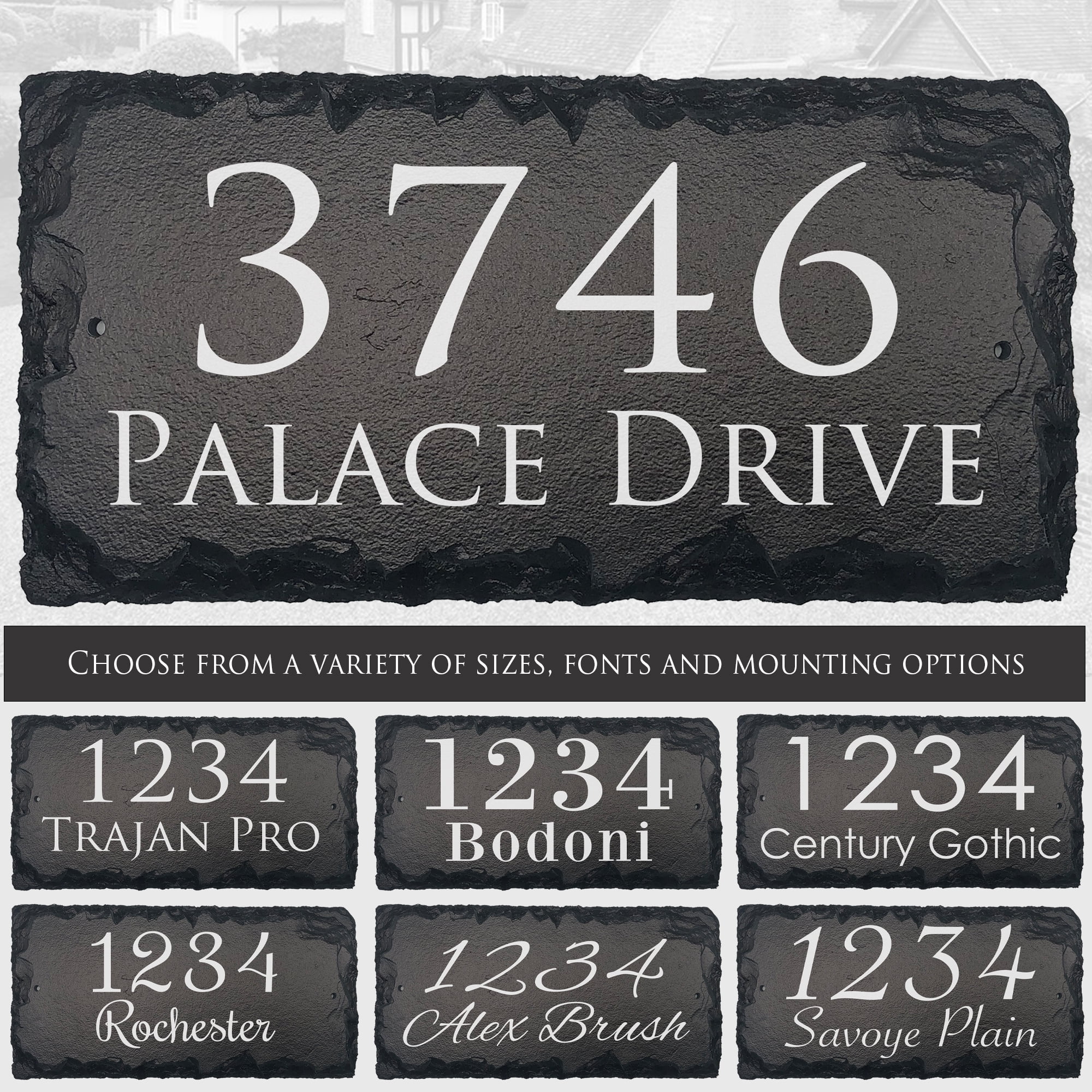 Beautifully Handcrafted and Customizable Slate Home Address Plaque in ...