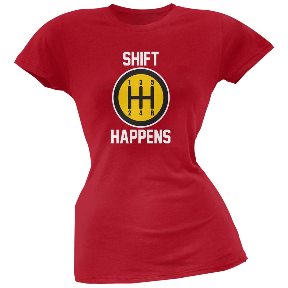 Shift Happens Red Soft Juniors T-Shirt - X-Large - Walmart.com