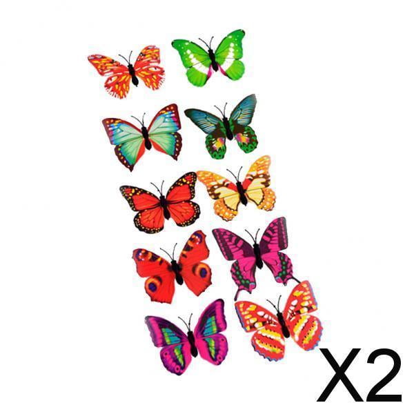 Luces LED Coloridas Mariposas de Pared Soledad 10 Piezas 3D Decoración ...