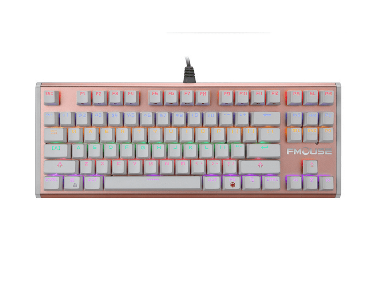 FMOUSE K902 Multicolor Backlit 87 Keys Green axis Mechanical Gaming ...