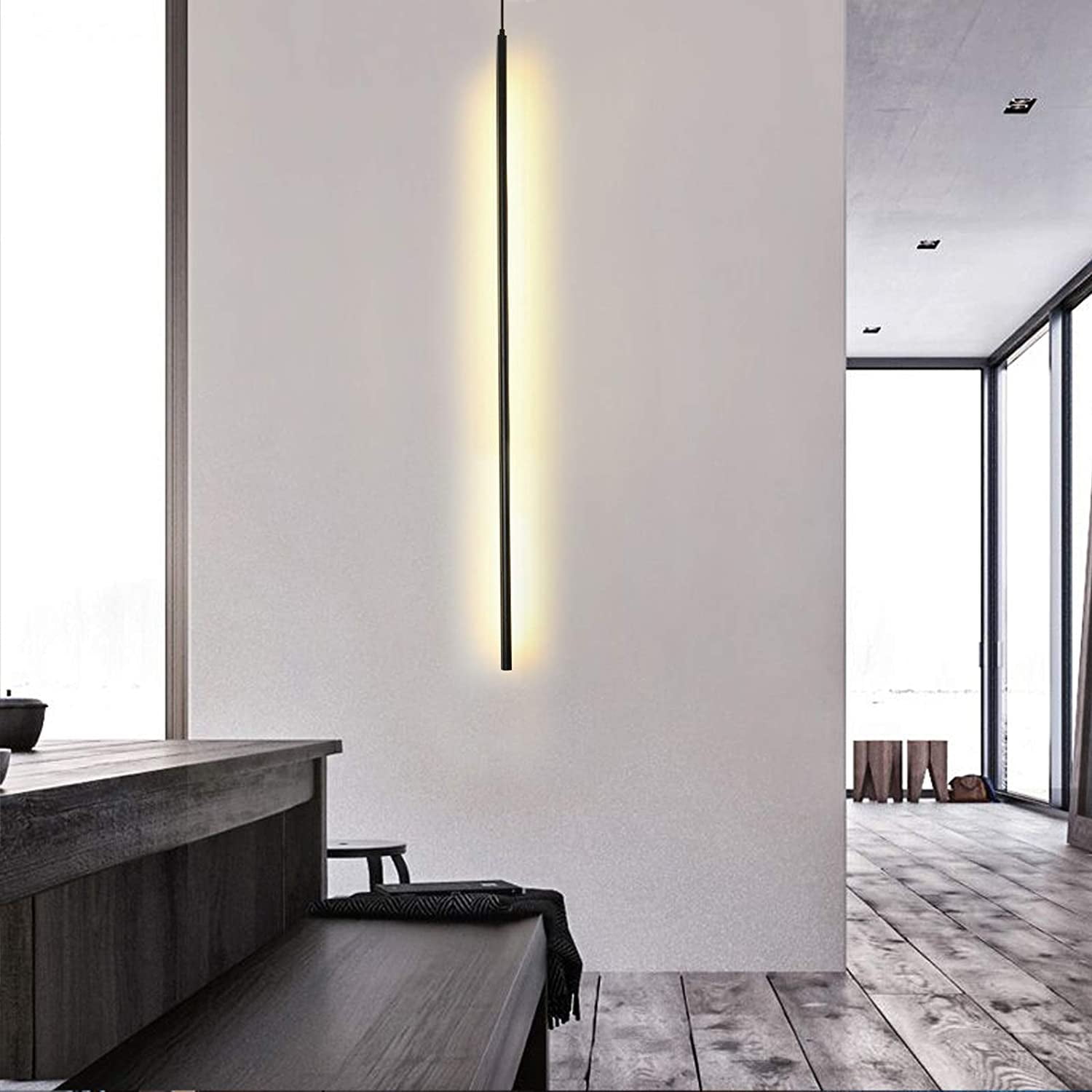 FETCOI, Modern Nordic LED Light Slender Strip Pendant Light Geometric ...