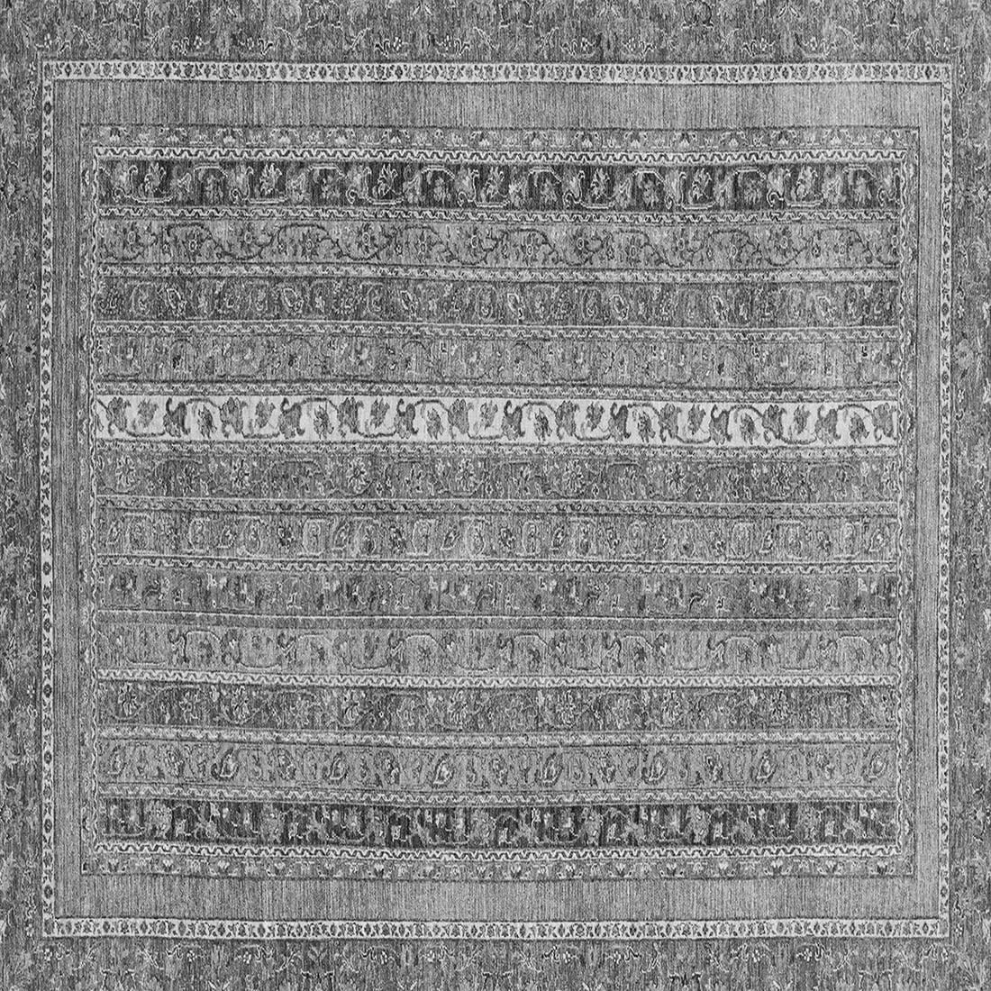 Ahgly Company Indoor Square Abstract Gray Modern Area Rugs, 6' Square ...