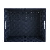 Mainstays Large Woven Nylon Storage Bin, Navy Decorative Basket with ...