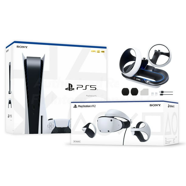 PlayStation 5 & PSVR2 Deluxe Combo, VR2 Headset, Sense Controllers, PS5 Disc Console, DualSense ...