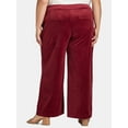 Just My Size Women's Plus Pull-On Wide-Leg Velvet Pants, Sizes 1X-4X ...