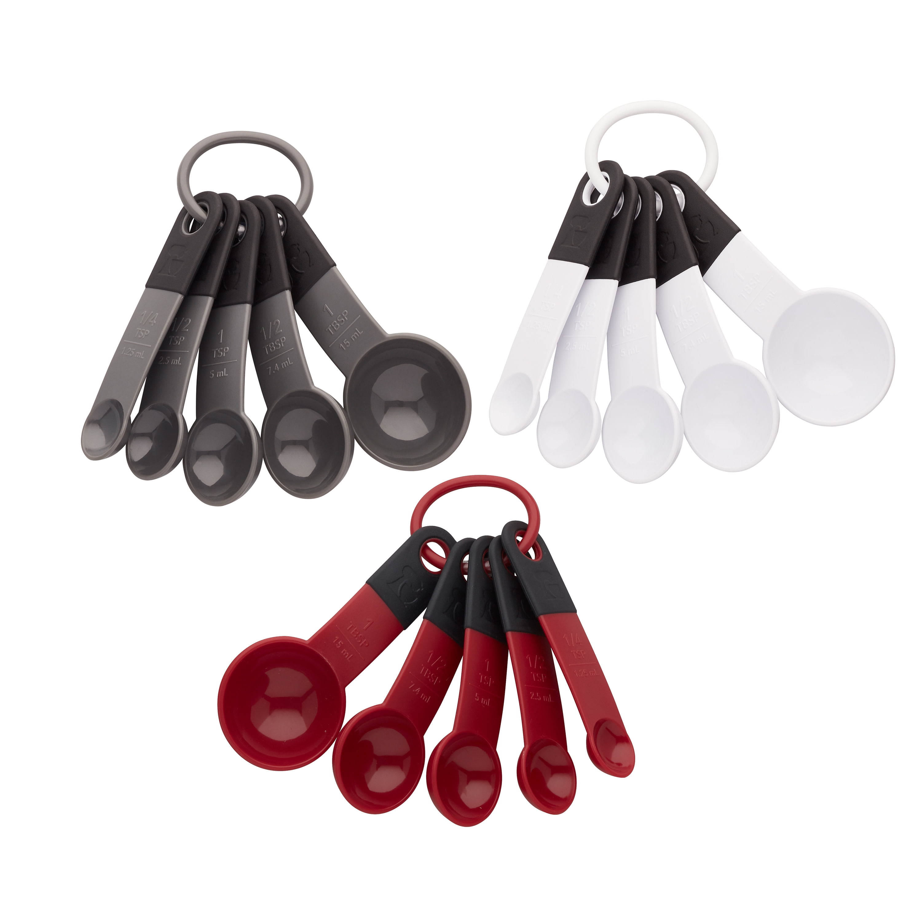 Kitchenaid Set of 5 Dishwasher Safe Measuring Spoons, Assorted Color ...