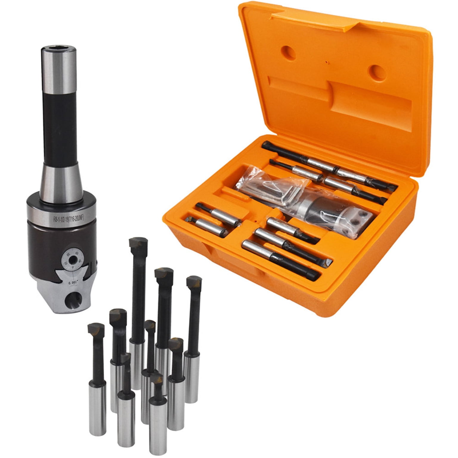 munirater 2" Boring Head R8 Shank Holder Boring Head Set with 9 Pcs 1/2 ...