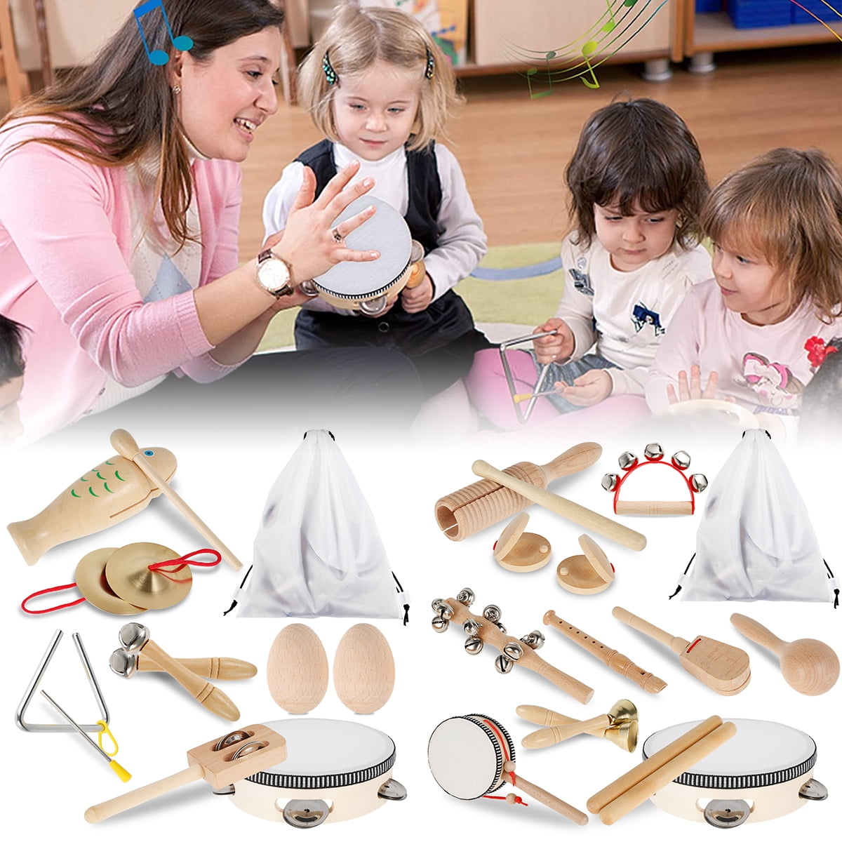 ODOMY Wooden Musical Instruments for Toddler Musical Instruments Toys ...