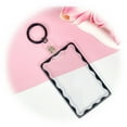 Acrylic Transparent Colorful Wave Card Holder Keychain Pendant Multiple ...