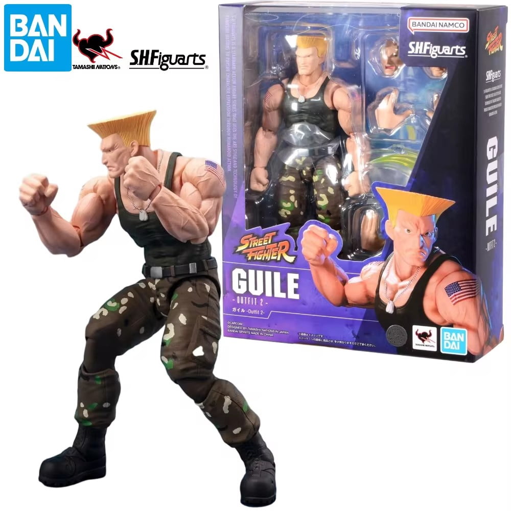 En Stock Bandai S.H.Figuarts Shf Street Fighter Guile Ryu Chun Li ...