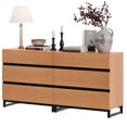Modern TV Stand with 6 Drawers and Metal Base, Entertainment Center ...