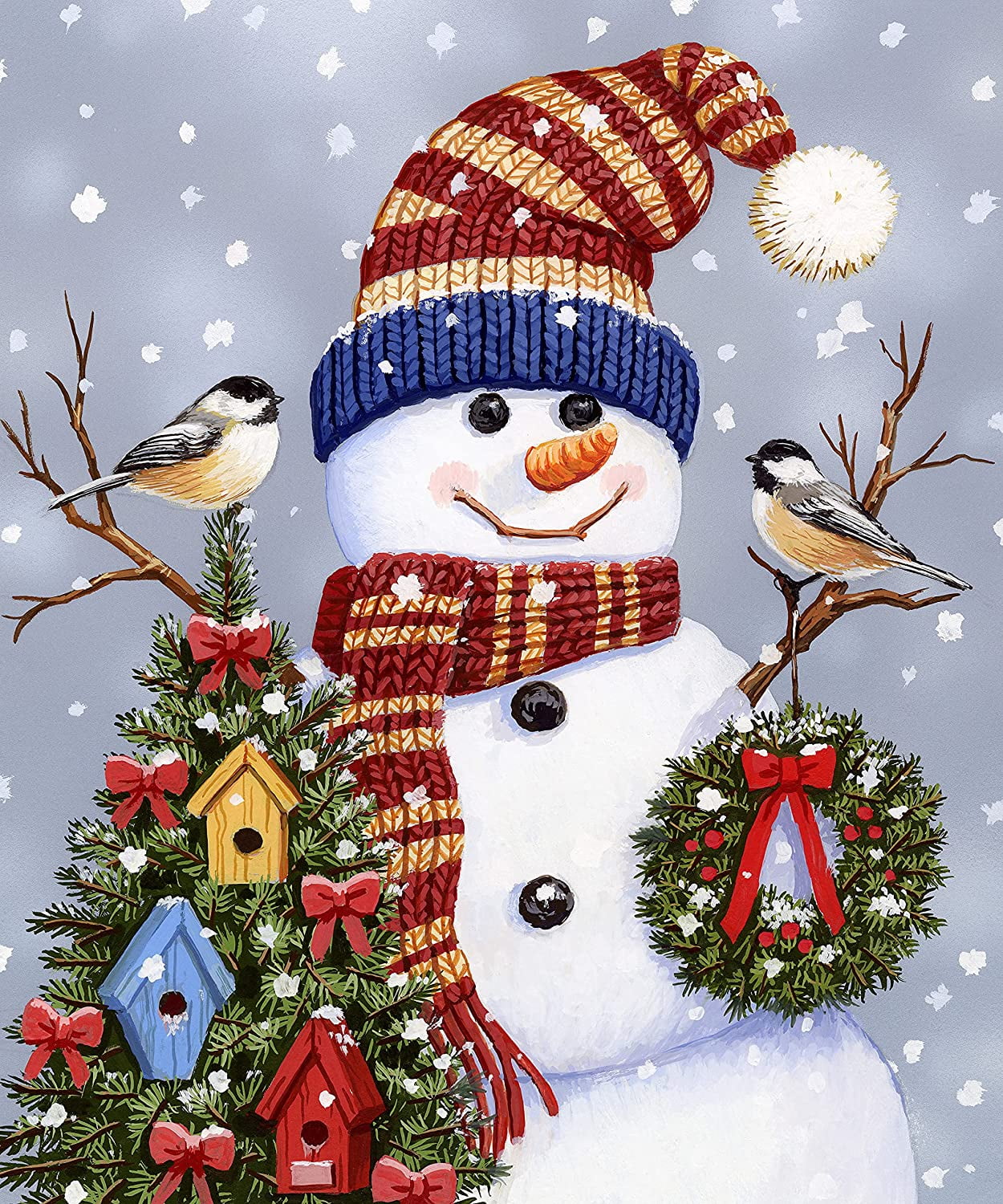 Dawhud Direct Festive Snowman with Christmas Tree Birdhouse Friends ...