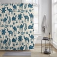 Beige Camel Shower Curtain for Bathroom, Vintage Watercolor Date Palm ...