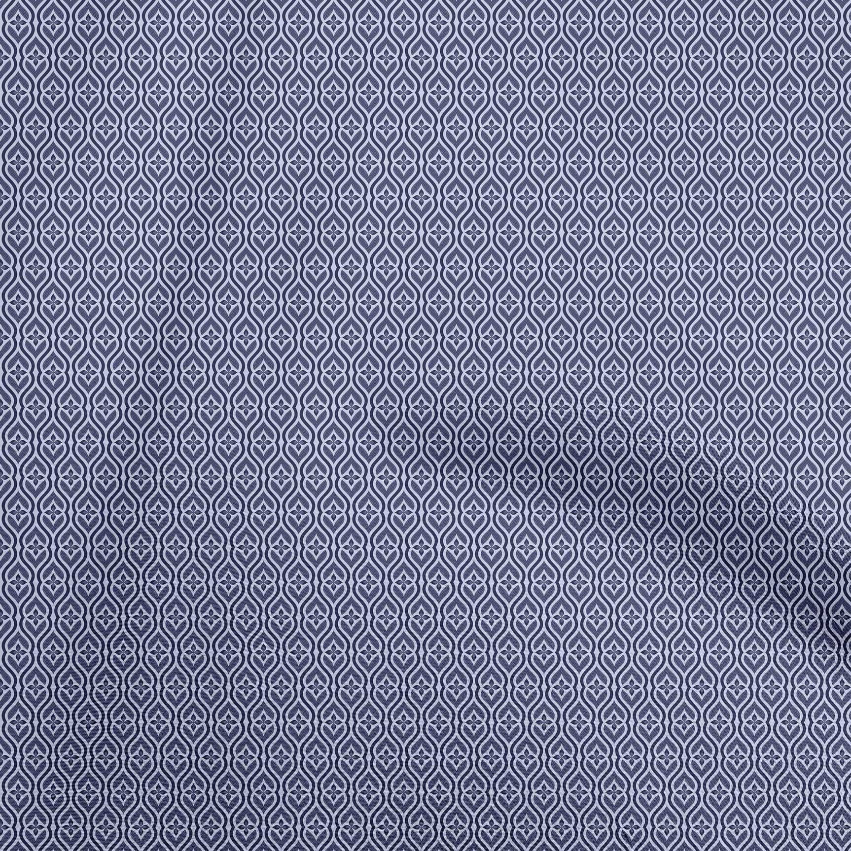 oneOone Viscose Chiffon Blue Fabric Geometric Dress Material Fabric ...