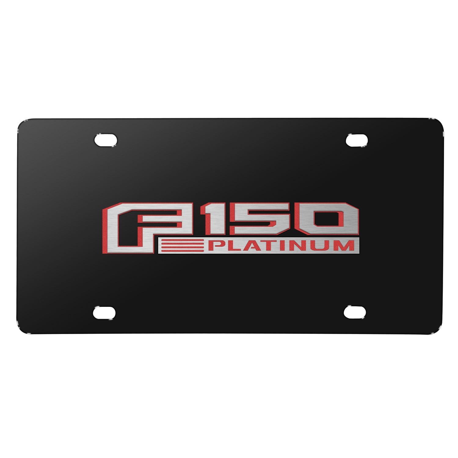 Ford F-150 Platinum in Red 3D Black Stainless Steel License Plate ...