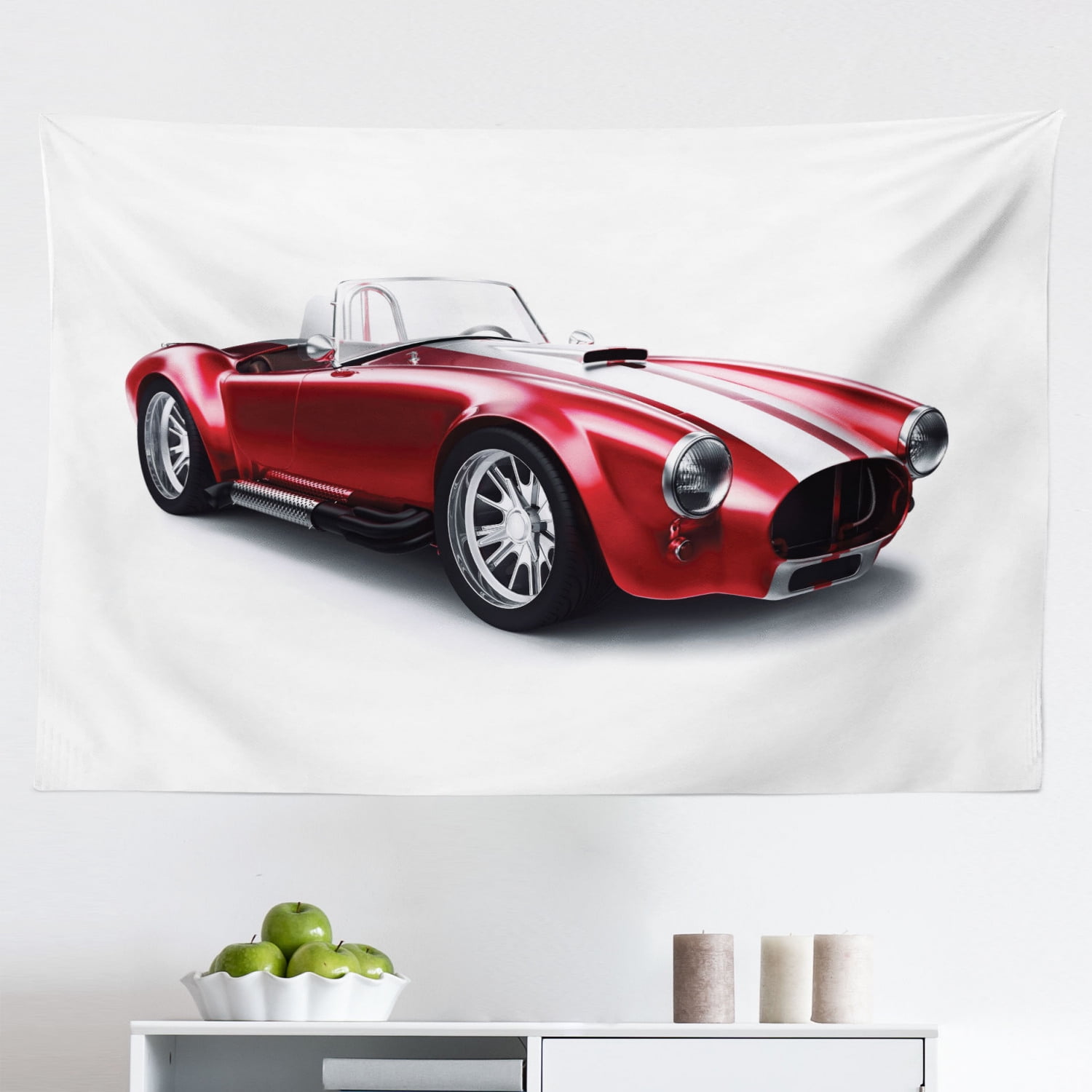 Cars Tapestry, Rear View of a Futuristic Sports Car Motion Power ...