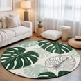 Round Rug 6ft Area Rug, Summer Tropical Monstera Leaves Area Rugs for ...
