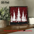 1pc Rustic Farmhouse Snowy Pine Trees Wooden Wall Art Sign Red White ...