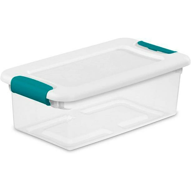 Sterilite Plastic 6 Quart Stacking Storage Box Container with Latching ...