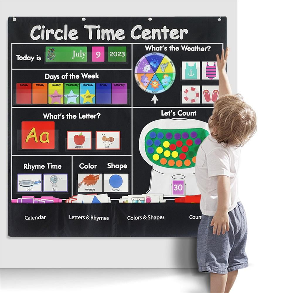 Tohuu Circle Time Classroom Pocket Chart Educational Pocket Calendar ...