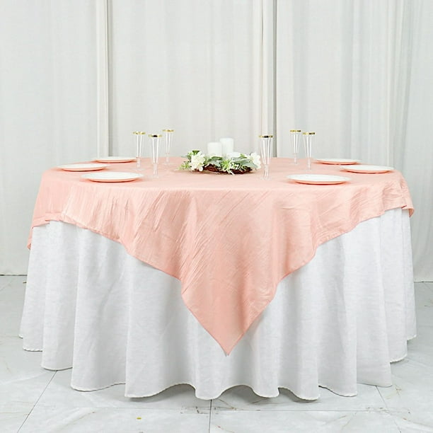 BalsaCircle 72x72 in Dusty Rose Square Accordion Crinkled Taffeta Table ...
