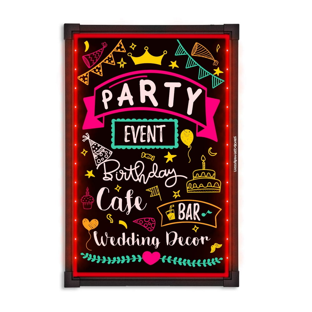 Woodsam 32"x24" LED Illuminated Message Writing Flashing Board Menu ...