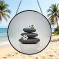 Chilfamy Round Stained Glass Window Suncatcher, Stones with Magnolia ...