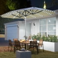 15ft Double-Sided Outdoor Umbrella with Solar Lights, UPF50+ Extra ...