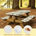 Black White City Picnic Table Cover with Bench Covers Modern Black ...