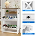 Dextrus White Shoe Cabinet, Modern Entryway Shoe Rack, Tipping Bucket ...