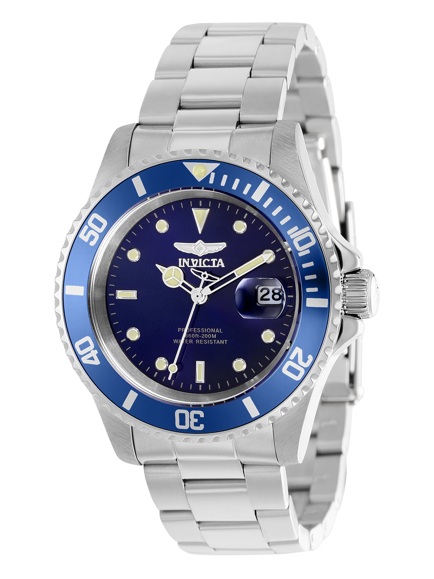 Invicta Pro Diver Men 40mm Stainless Steel Blue dial Quartz Watch ...