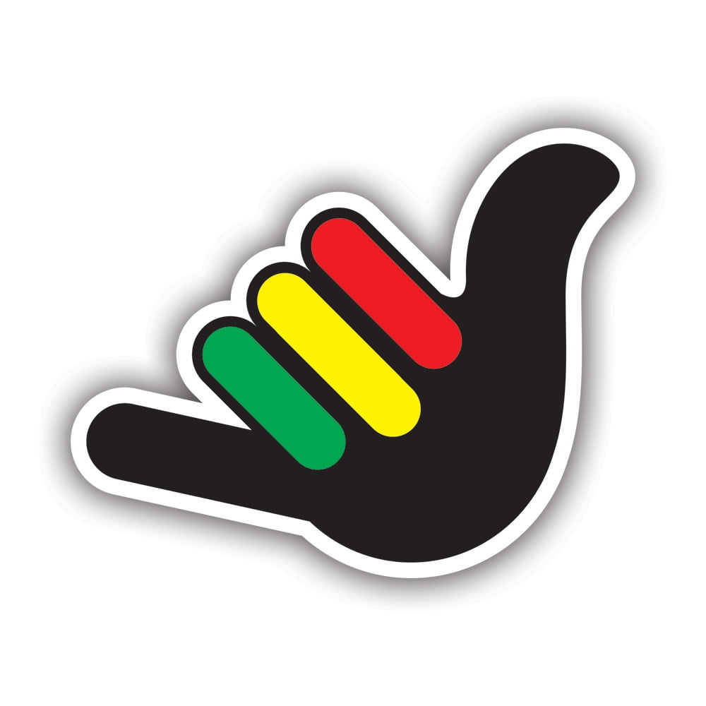 Rasta Hang Loose Sticker Decal - Self Adhesive Vinyl - Weatherproof ...