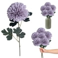 Artificial Pom Pom Dandelion Flower Ball 22 Inch Long Stem For Wedding ...