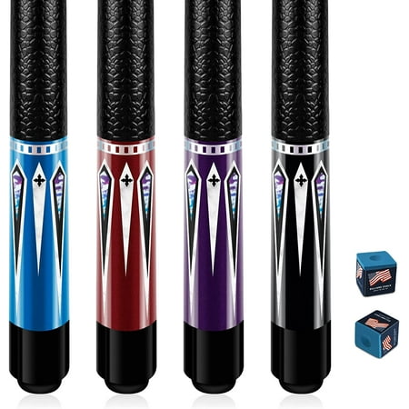 WX Pool Stick Set of 4 Pool Cues Sticks Made of Premium Maple Wood ...