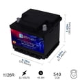 MM-G26R Group Size 26R 12V, 45Ah, 80RC, 540 CCA, Replacement Battery ...